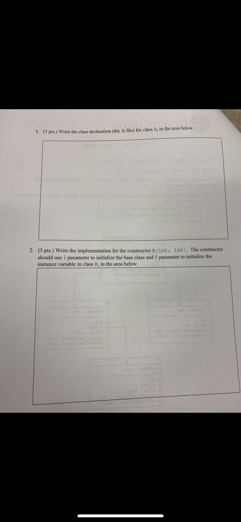 1. (3 pts.) Write the class declaration (the.h file) | Chegg.com