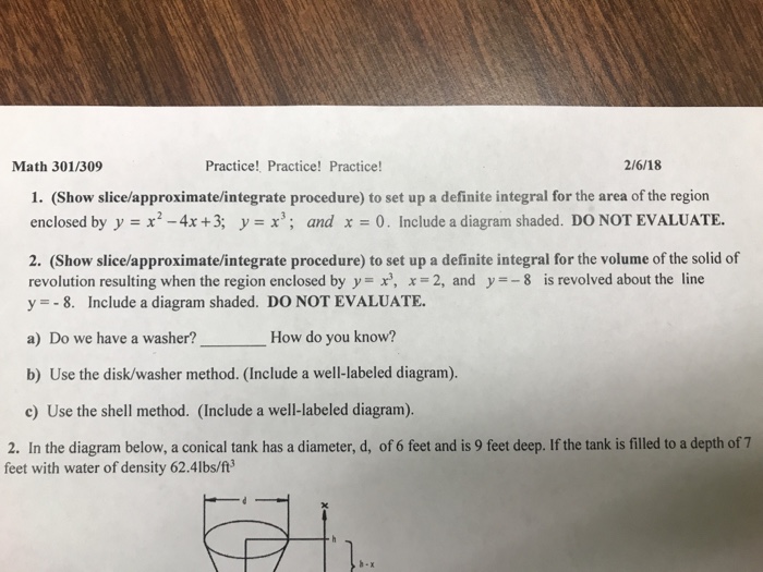 Solved Math 301 309 Practice Practice Practice 2 6 18 1