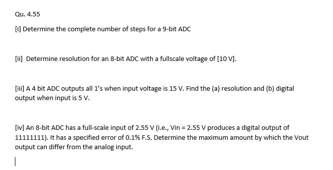 Solved Qu. 4.55 [i] Determine the complete number of steps | Chegg.com