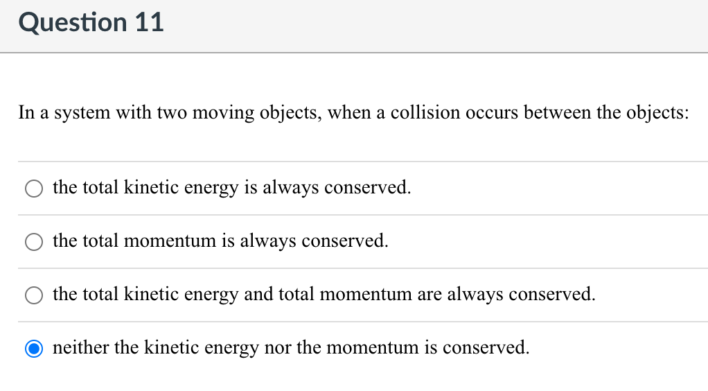 Solved Question 11In a system with two moving objects, when | Chegg.com