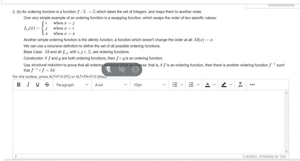2. (b) An ordering function is a function f:Z→Z which | Chegg.com