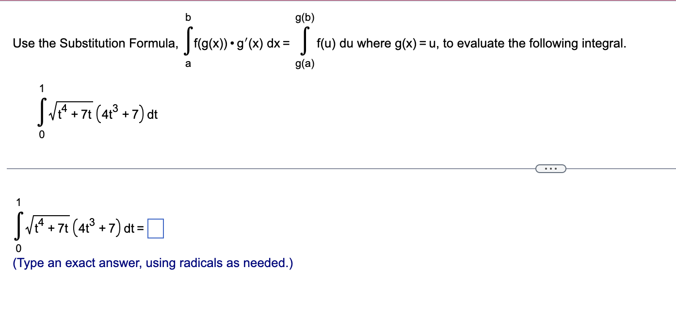 Solved Use the Substitution Formula, | Chegg.com