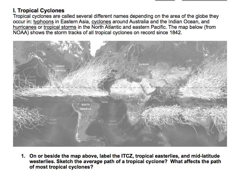 Solved 1. Tropical Cyclones Tropical cyclones are called | Chegg.com