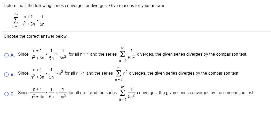 Solved Determine if the following series converges or | Chegg.com