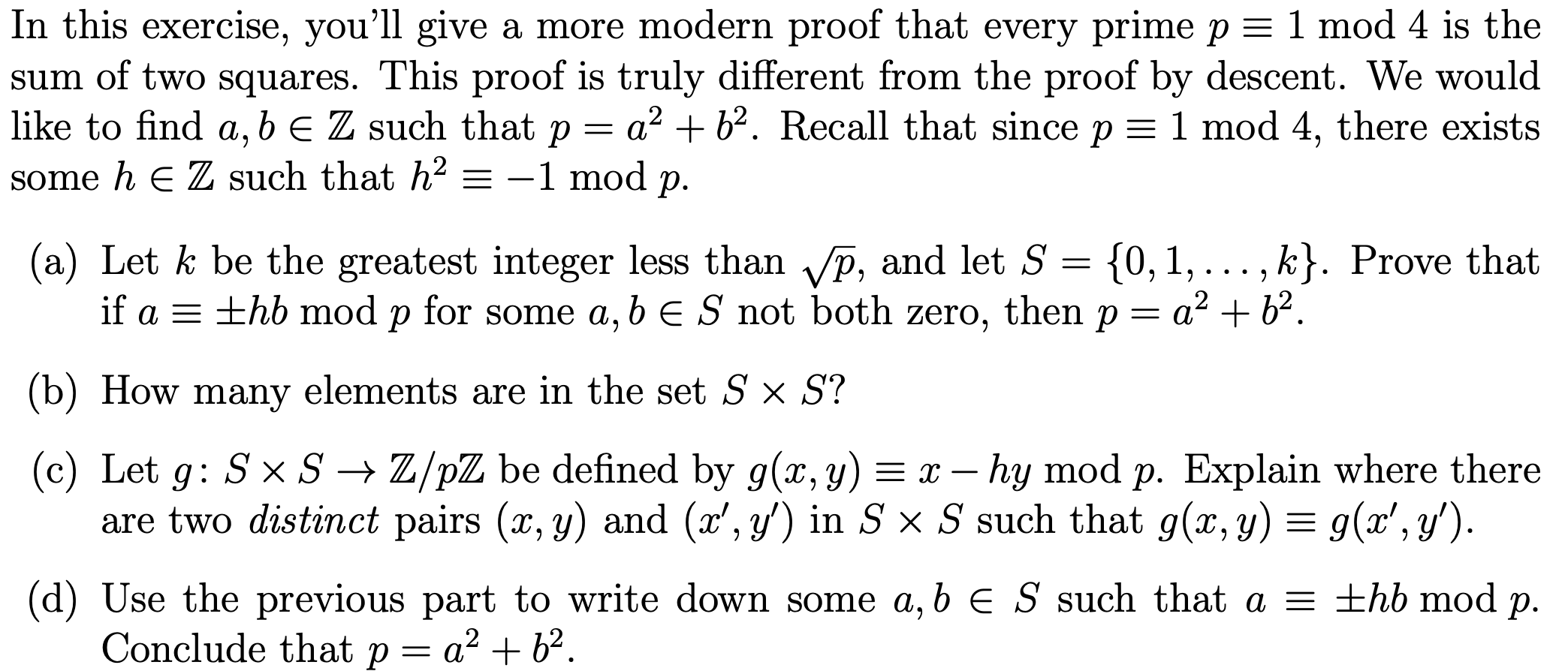 Solved In this exercise, you'll give a more modern proof | Chegg.com