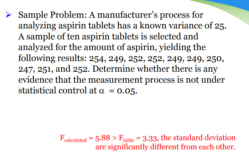 Solved Sample Problem: A manufacturer's process for | Chegg.com