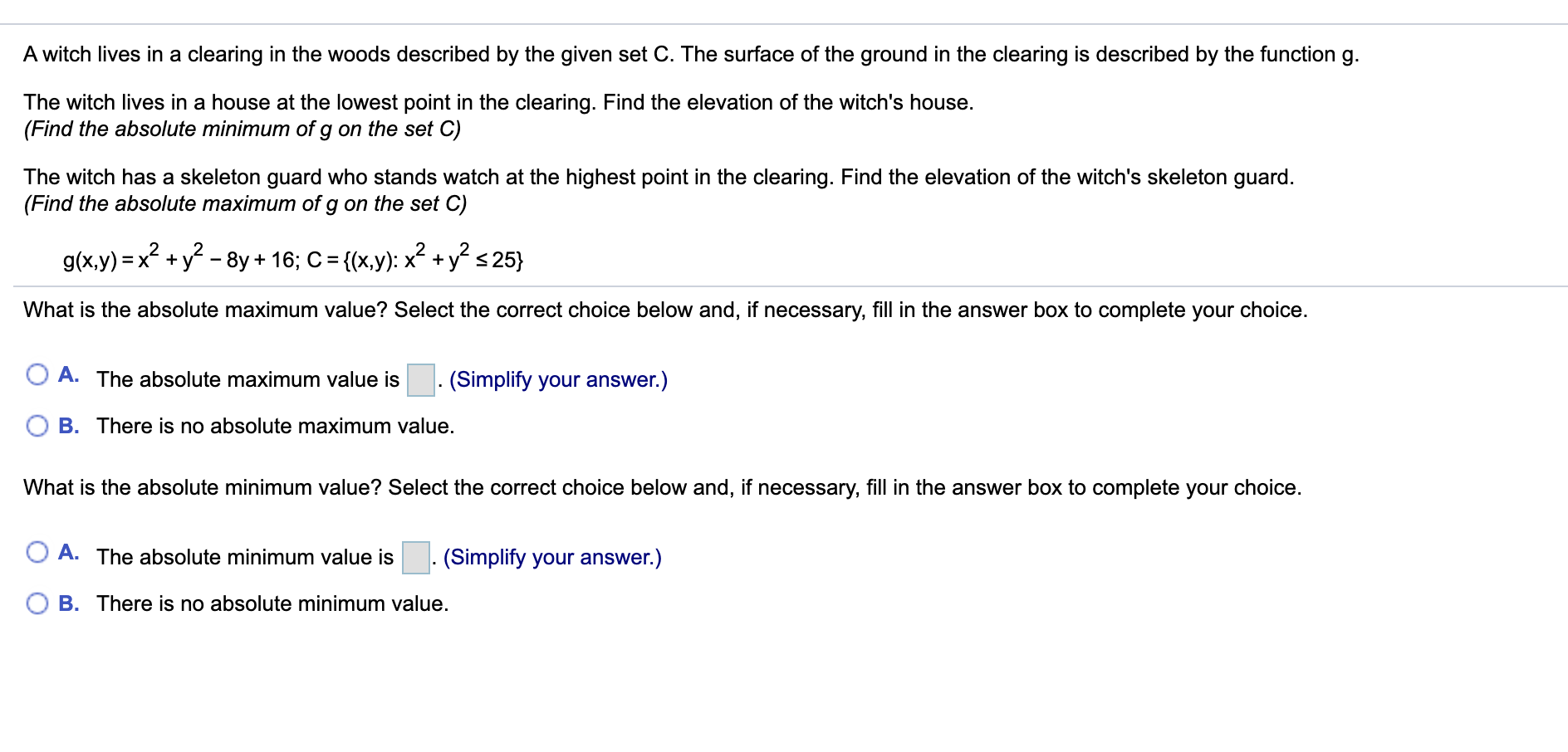 Solved The function f(x,y)= e 5xy has an absolute maximum | Chegg.com