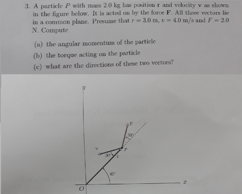 Solved 3. A particle P with mass 2.0 kg has position r and | Chegg.com