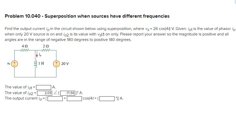 Solved Problem 10.040 - Superposition when sources have | Chegg.com