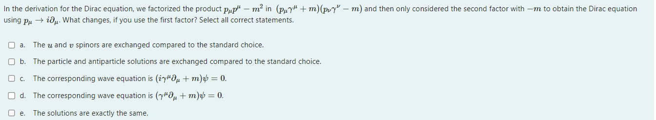 Solved using pμ→i∂μ. What changes, if you use the first | Chegg.com