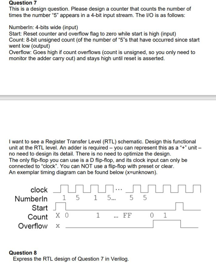 Solved Question 7 This is a design question. Please design a | Chegg.com