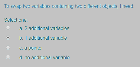 Solved To be efficient, I can swap two variables containing | Chegg.com