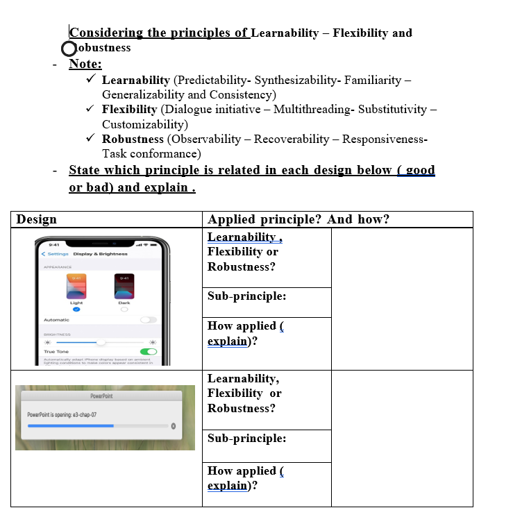 Solved Considering the principles of Learnability - | Chegg.com