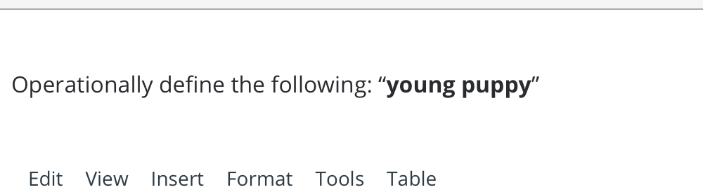 Solved Operationally define the following: “young puppy" | Chegg.com