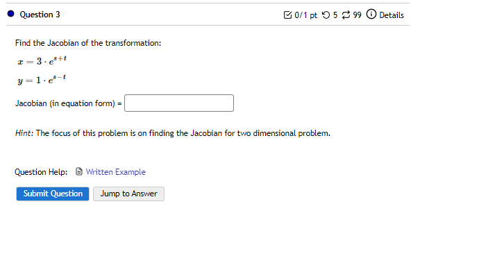Solved Find the Jacobian of the transformation: | Chegg.com