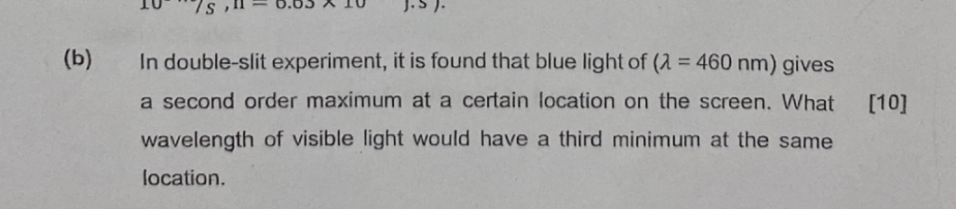 Solved In double-slit experiment, it is found that blue | Chegg.com