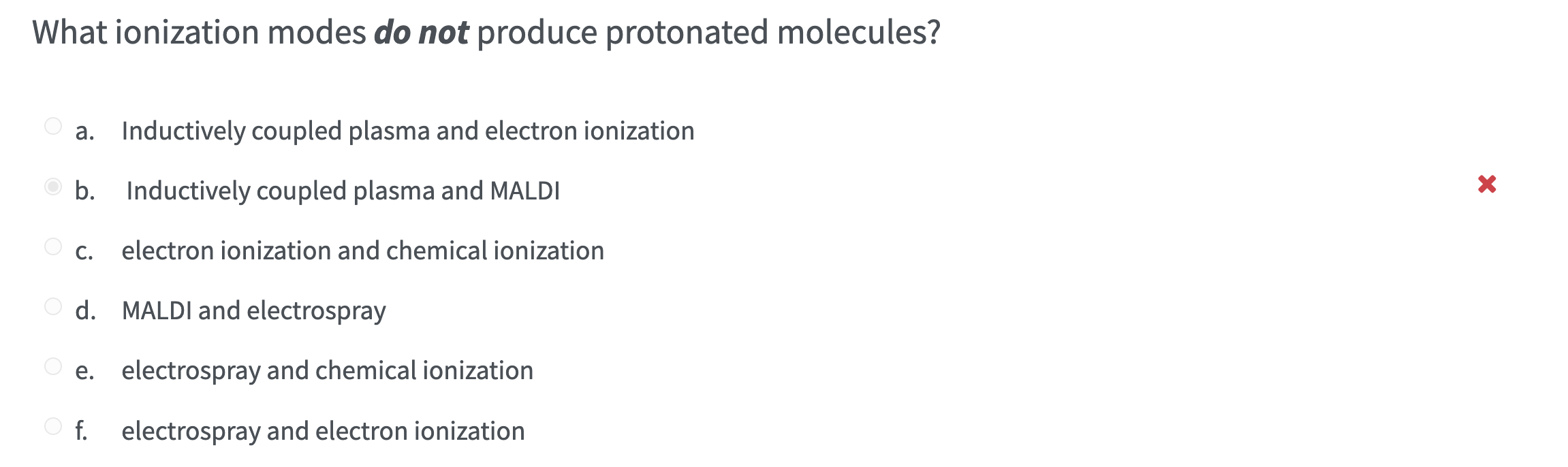 Solved What ionization modes do not produce protonated | Chegg.com