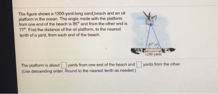 Solved The figure shows a 1200-yard-long sand beach and an | Chegg.com