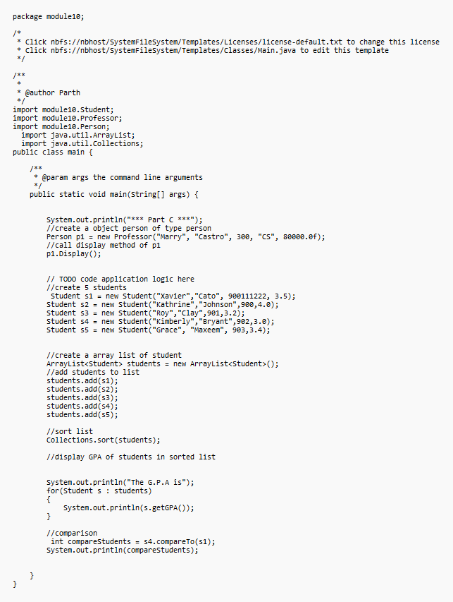 Solved package modulele; /* * Click | Chegg.com