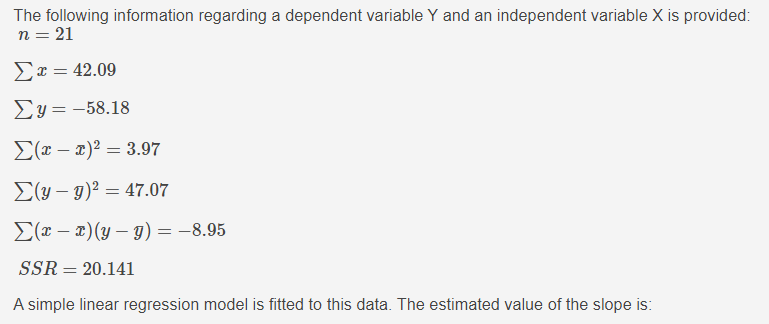 Solved A simple linear regression model is fitted into this | Chegg.com