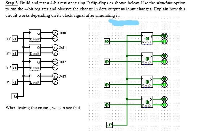 Solved Step 3. Build and test a 4-bit register using D | Chegg.com