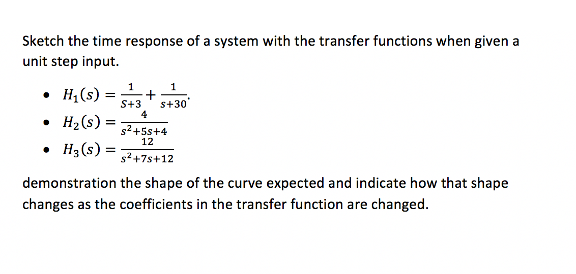 Solved Sketch the time response of a system with the | Chegg.com