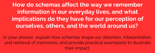 Solved How do schemas affect the way we remember information | Chegg.com