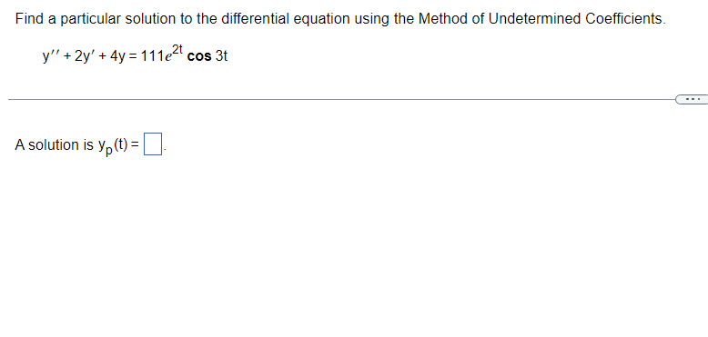 Solved Find a particular solution to the differential | Chegg.com
