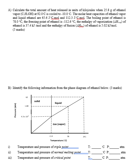 Solved A) Calculate the total amount of heat released in | Chegg.com