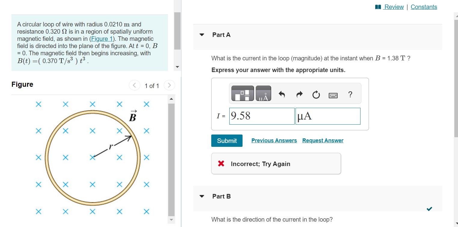 Solved A circular loop of wire with radius 0.0210 m and | Chegg.com