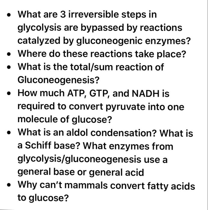 Solved . What are 3 irreversible steps in glycolysis are | Chegg.com