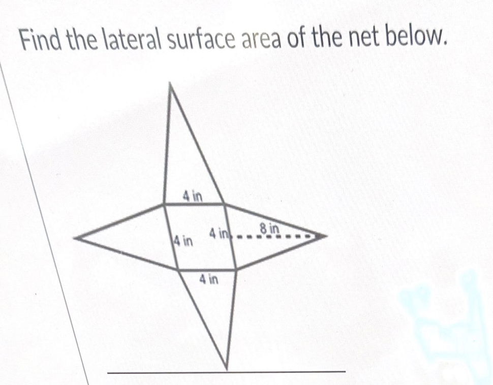 Solved Find the lateral surface area of the net below. | Chegg.com
