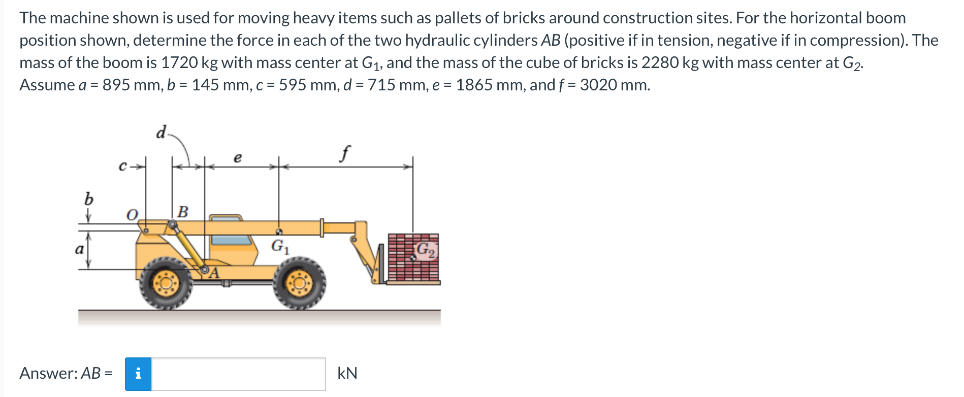 Solved The machine shown is used for moving heavy items such | Chegg.com