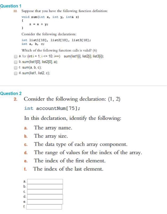 Solved Suppose that you have the following function | Chegg.com