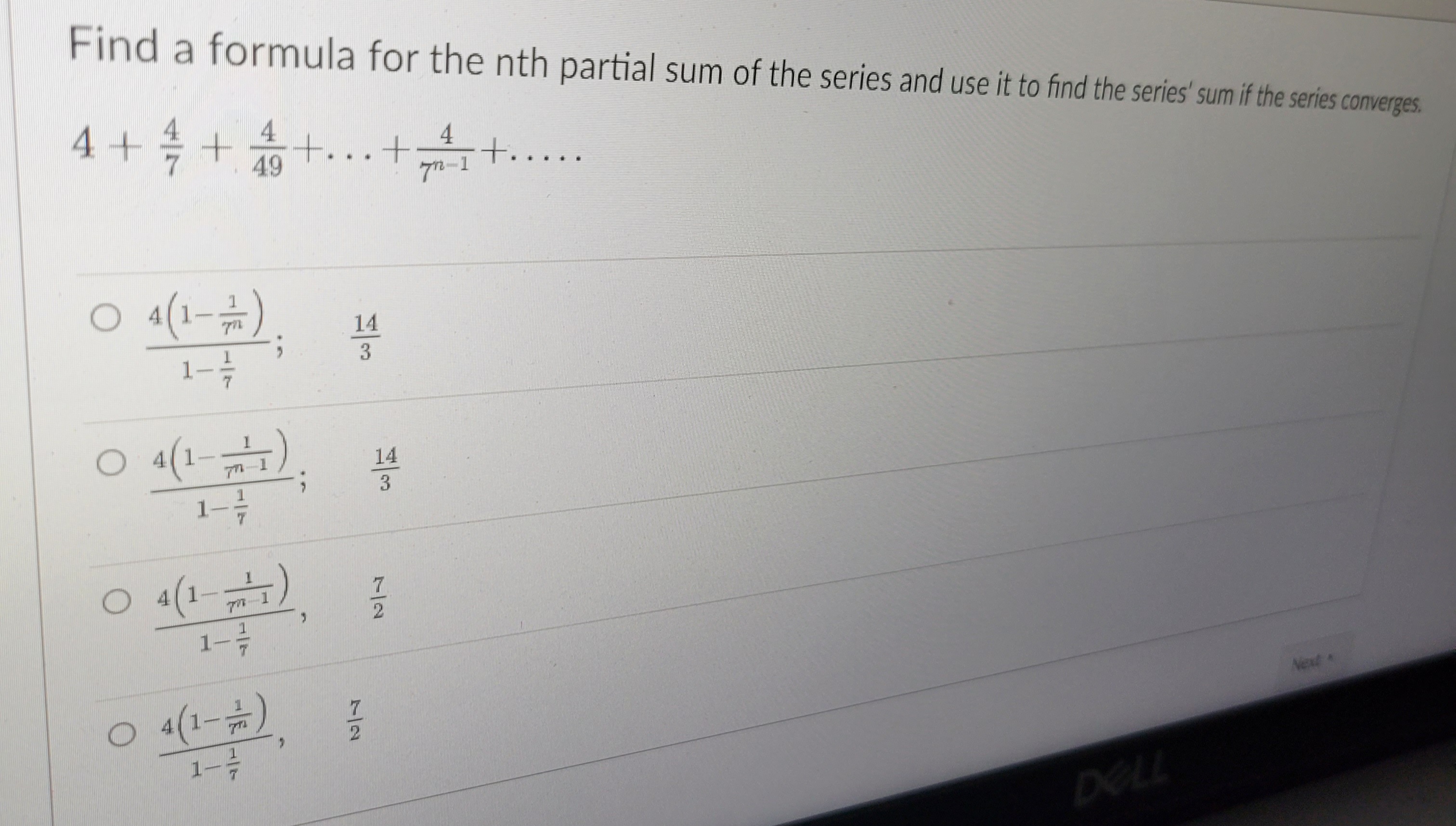Solved Find a formula for the nth partial sum of the series | Chegg.com
