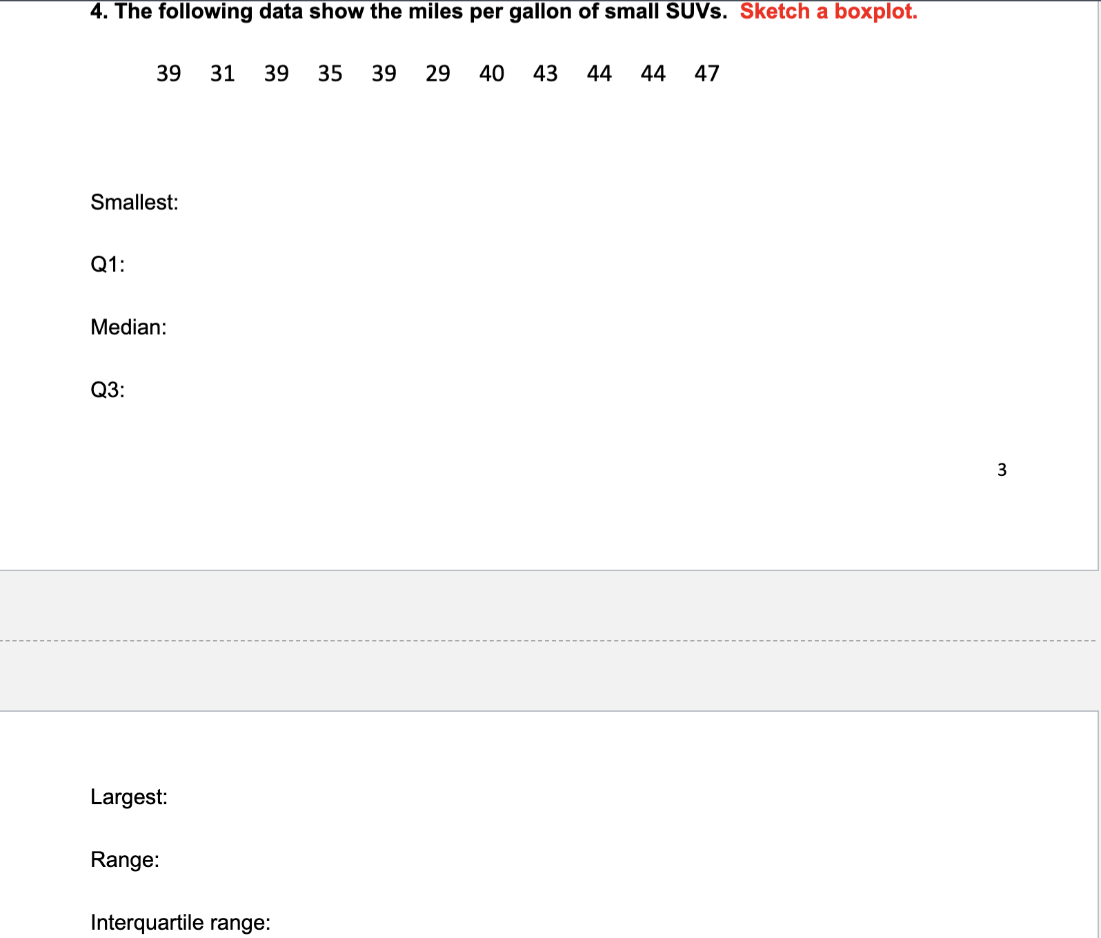 Solved The following data show the miles per gallon of small | Chegg.com