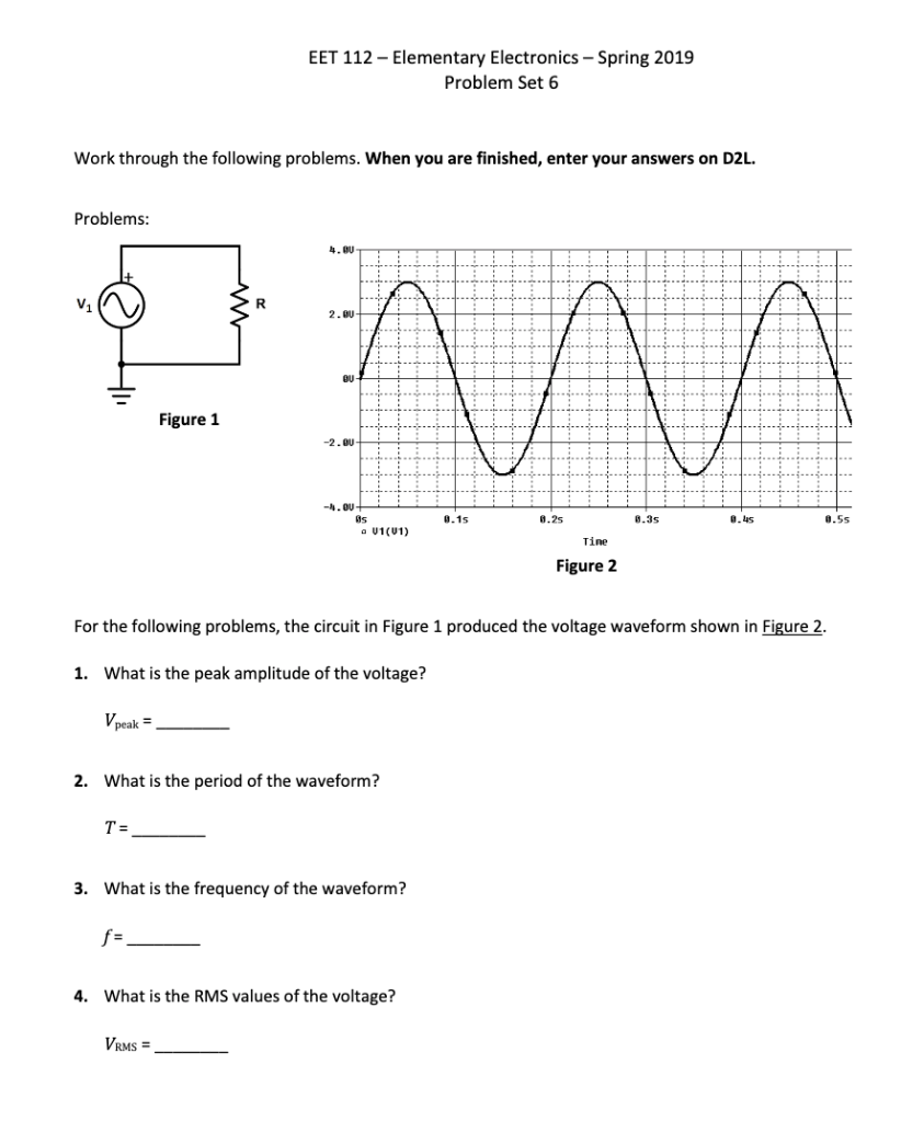Solved EET 112- Elementary Electronics-Spring 2019 Problem | Chegg.com