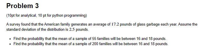 Solved (10pt for analytical, 10pt for python programming) A | Chegg.com