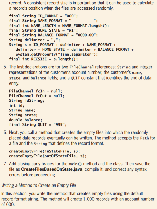 Creating Multiple Random Access Files In this | Chegg.com