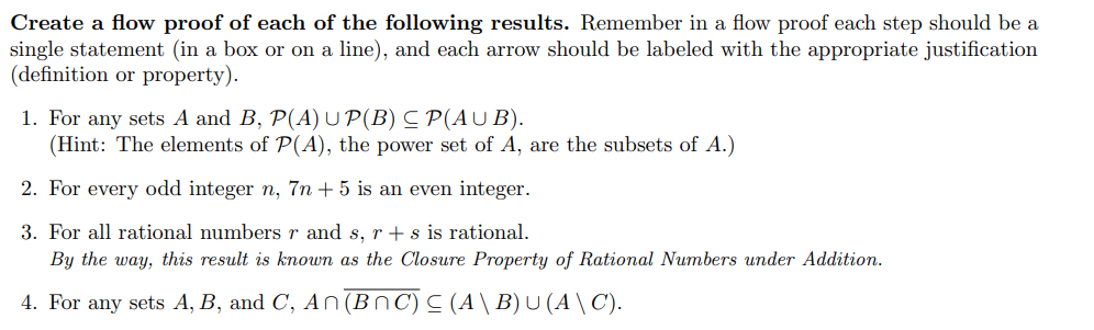 Solved Create a flow proof of each of the following results. | Chegg.com