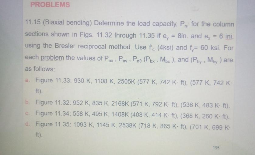 Solved 11.15 (Biaxial bending) Determine the load capacity, | Chegg.com