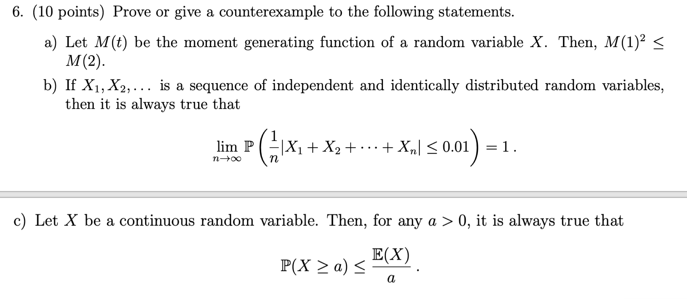 Solved 6. (10 points) Prove or give a counterexample to the | Chegg.com Solved 6. (10 points) Prove or give a counterexample to the | Chegg.com