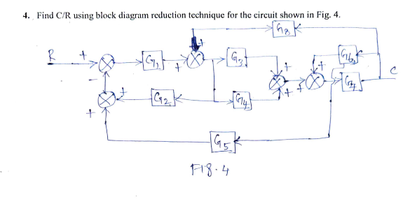 Solved 4. Find C/R using block diagram reduction technique | Chegg.com