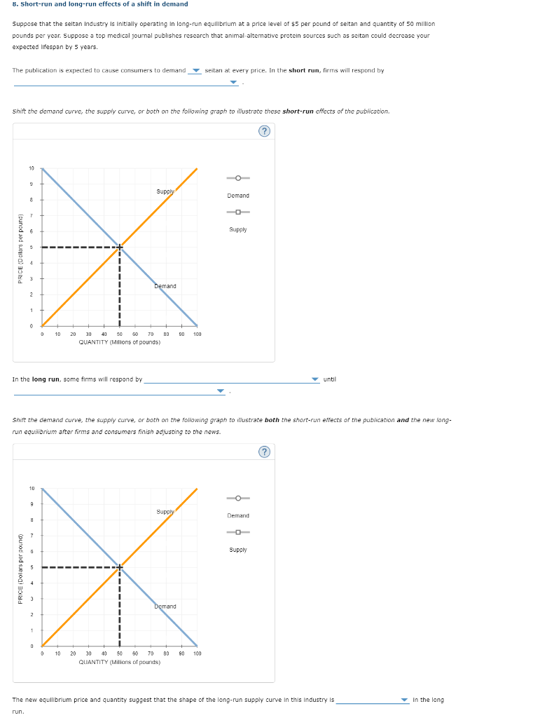 Solved 8. Short-run and long-run effects of a shift in | Chegg.com
