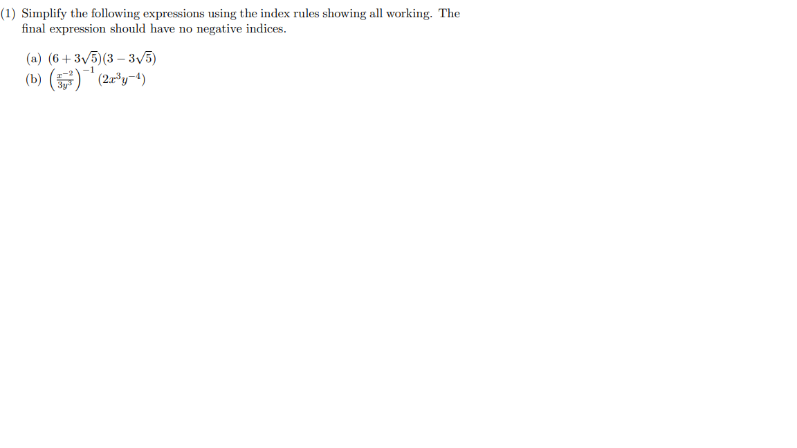 Solved (1) Simplify the following expressions using the | Chegg.com