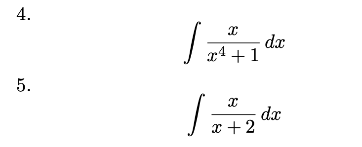 Solved Need help with the following integrals. Answers | Chegg.com