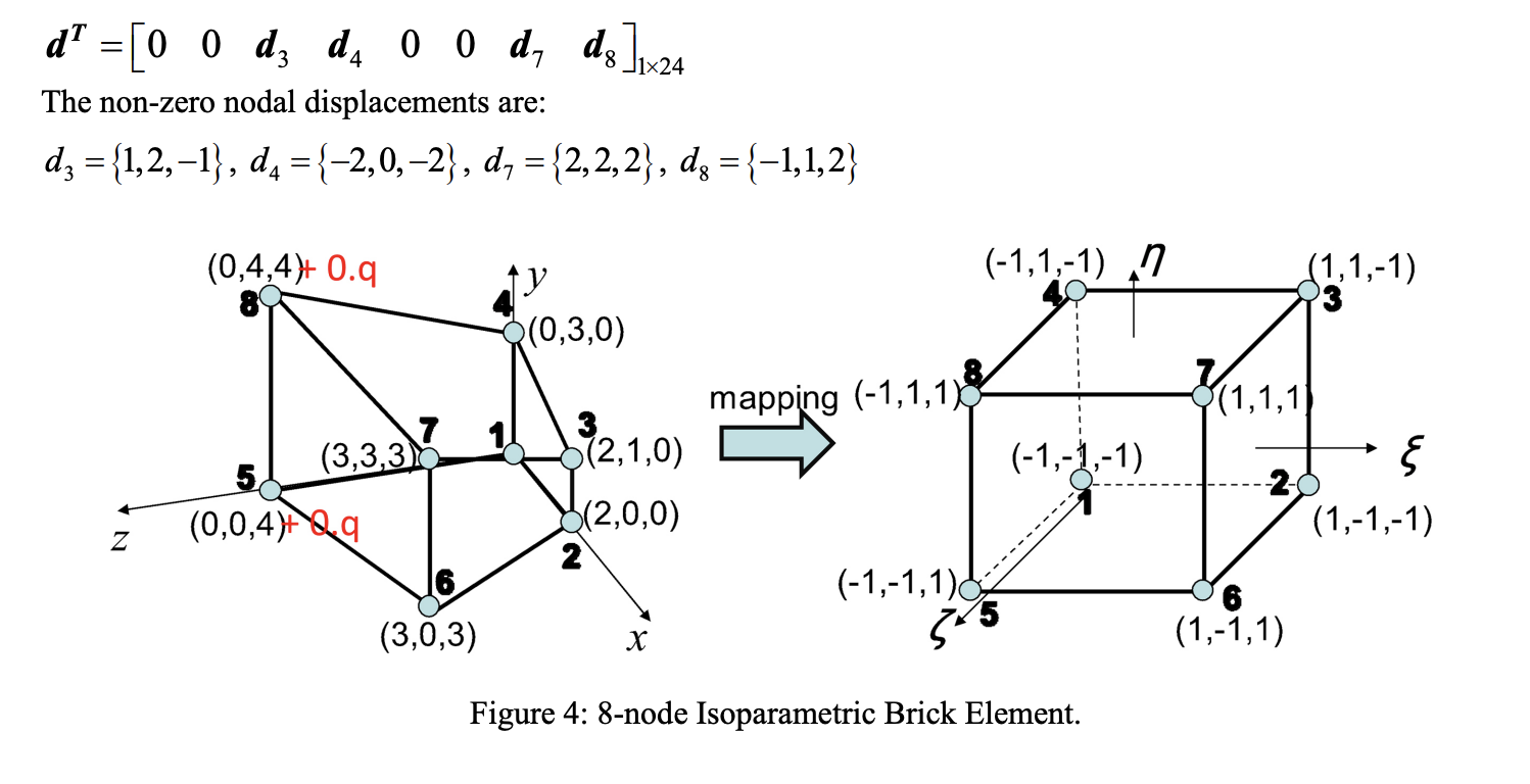 Solved Question: 3-D 8-node Linear Brick Element | Chegg.com