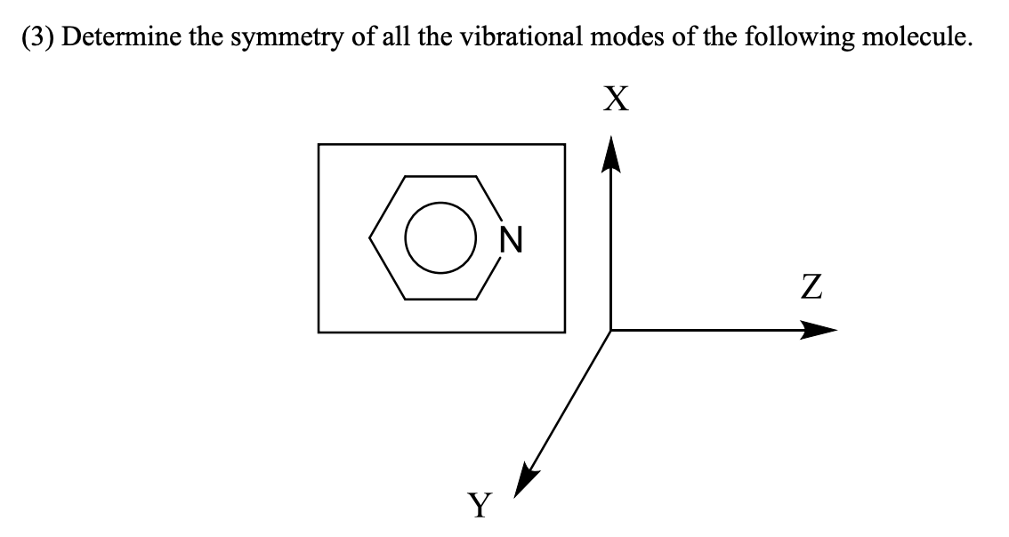 Solved (3) Determine the symmetry of all the vibrational | Chegg.com