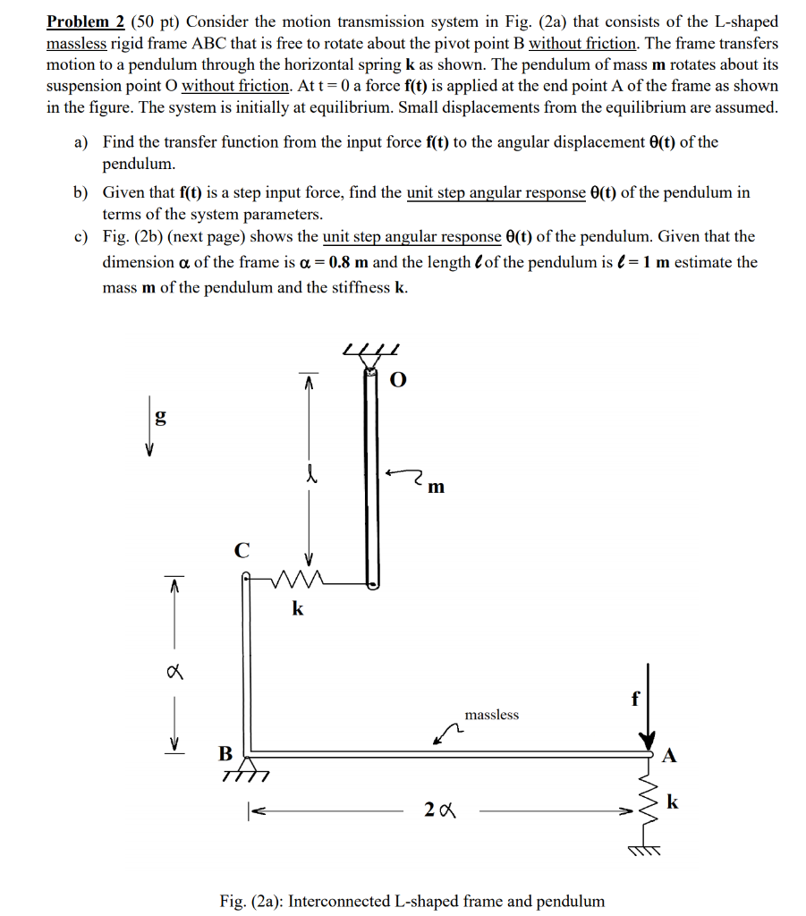 Solved Problem 2 (50 pt) Consider the motion transmission | Chegg.com