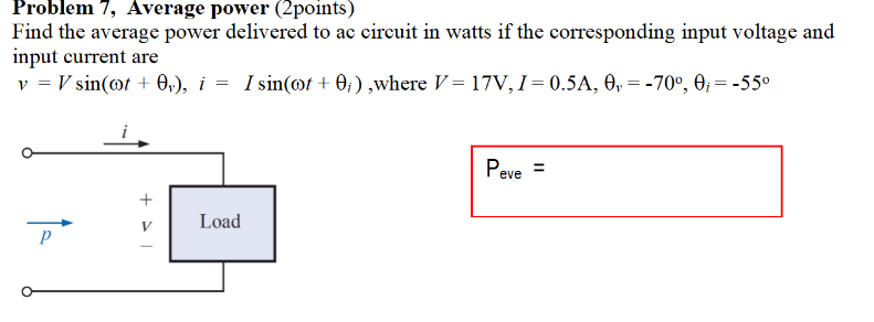 Solved Problem 7, Average power (2points) Find the average | Chegg.com